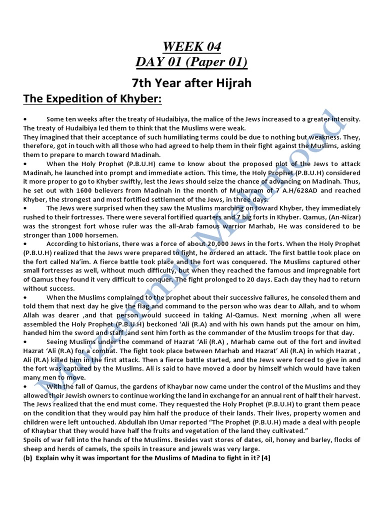 Conquest, Khyber, Mutah, Letter | PDF | Muhammad | Mecca