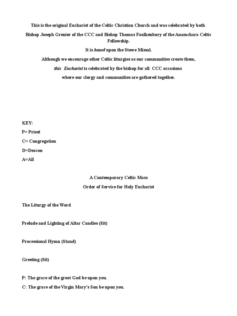 Celtic Eucharist Celebration | PDF | God The Father | Eucharist