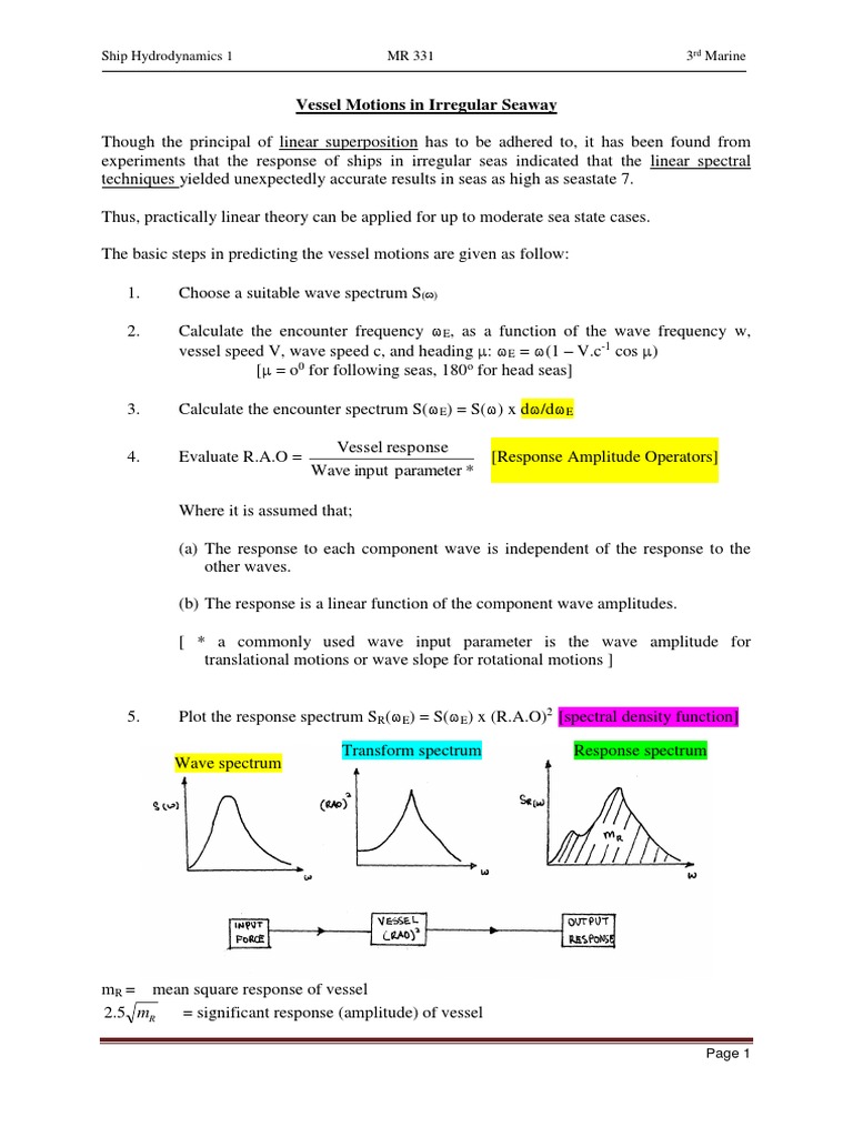 Ship Hydrodynamics 1 Part B Lecture 7 | PDF | Spectral Density | Waves