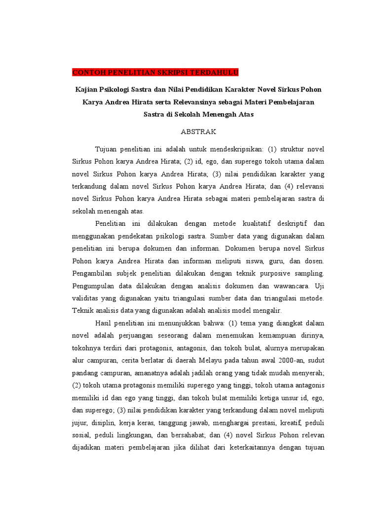 Contoh Penelitian Skripsi Terdahulu | PDF