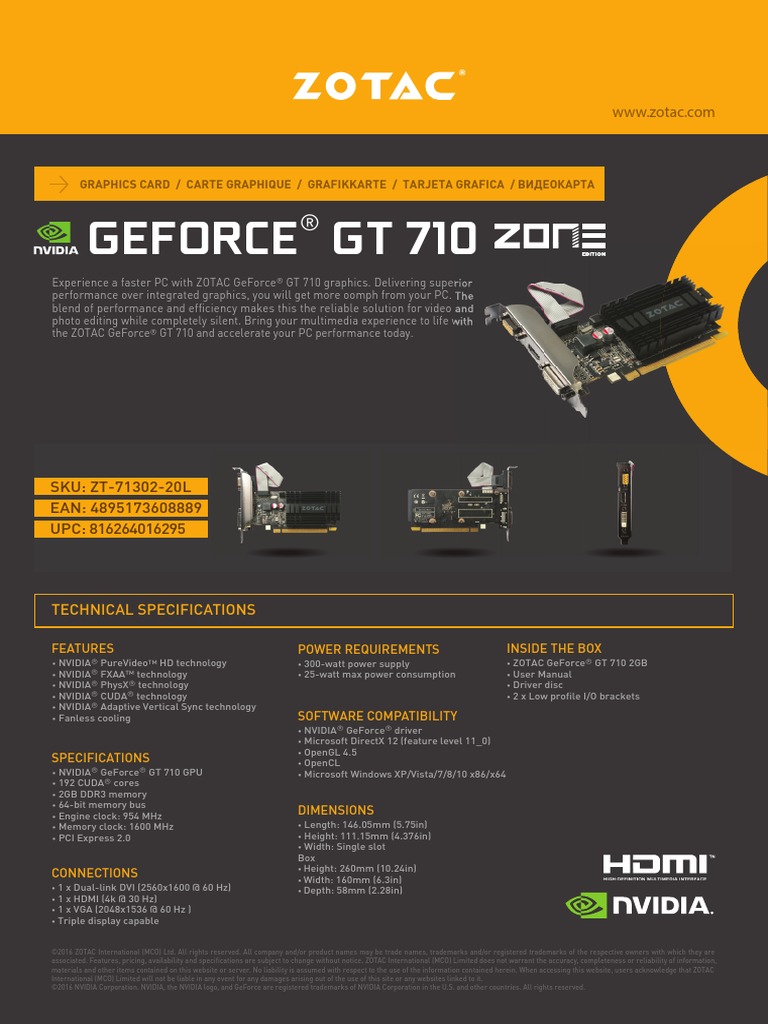 GT 710 | PDF | Graphics Processing Unit | Software