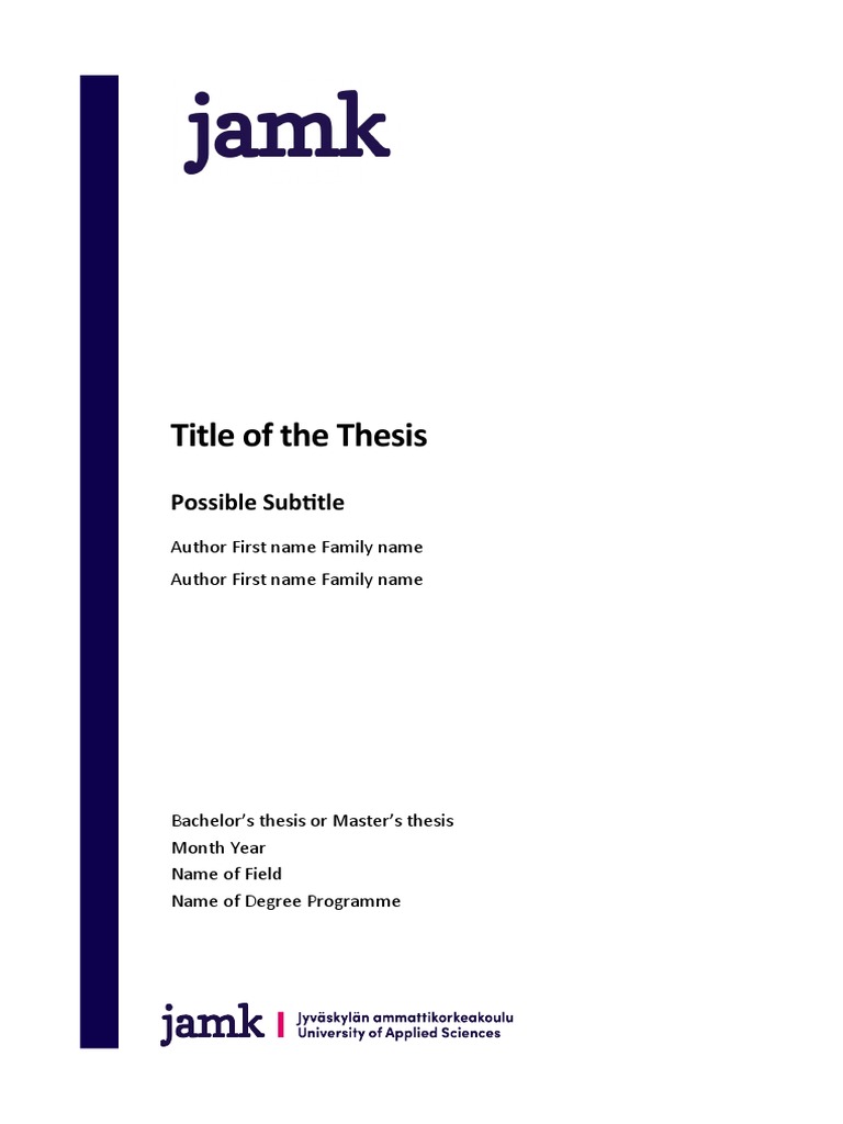 Thesis - Cover - Page - 2021-1 JAMK | PDF