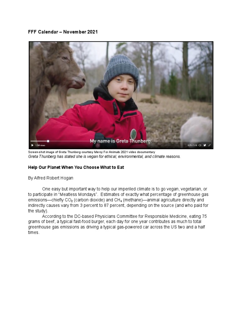 FFF Calendar Veganism 24102021 FV | PDF | Agriculture | Veganism