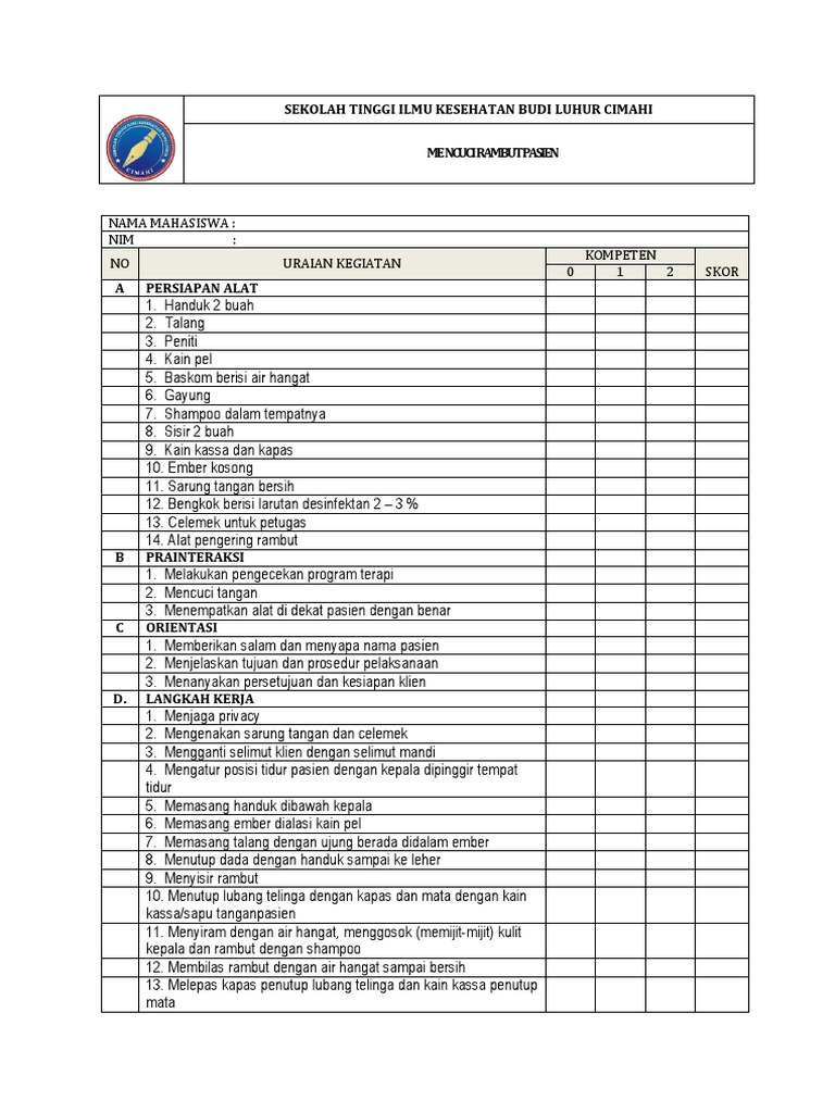 Sop Mencuci Rambut | PDF | Kesehatan Holistik