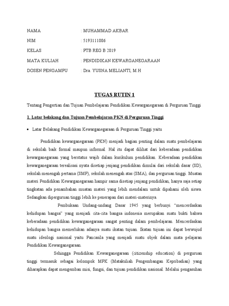 TR 1 PKN Akbar | PDF