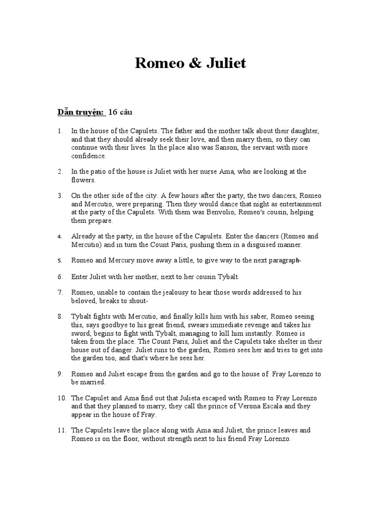 Romeo and Juliet | PDF | Characters In Romeo And Juliet | Romeo And Juliet