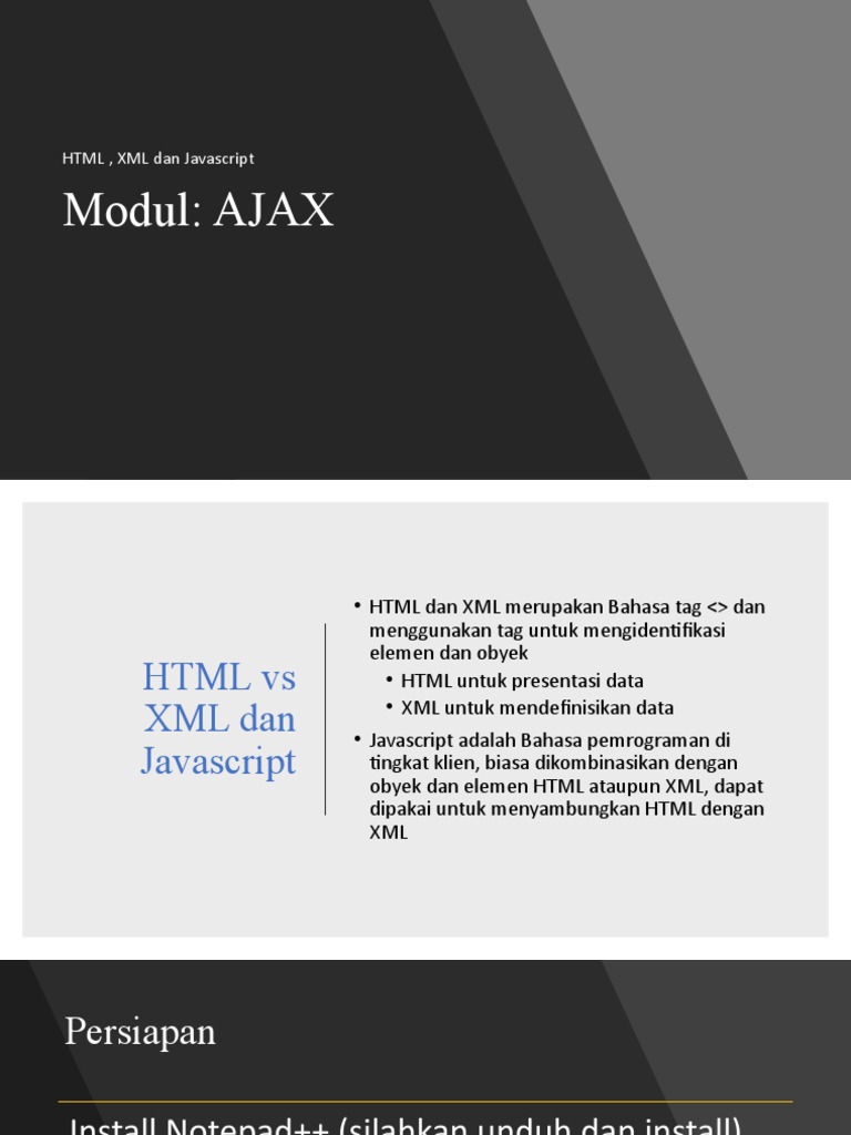 HTML, XML, dan Javascript untuk AJAX | PDF
