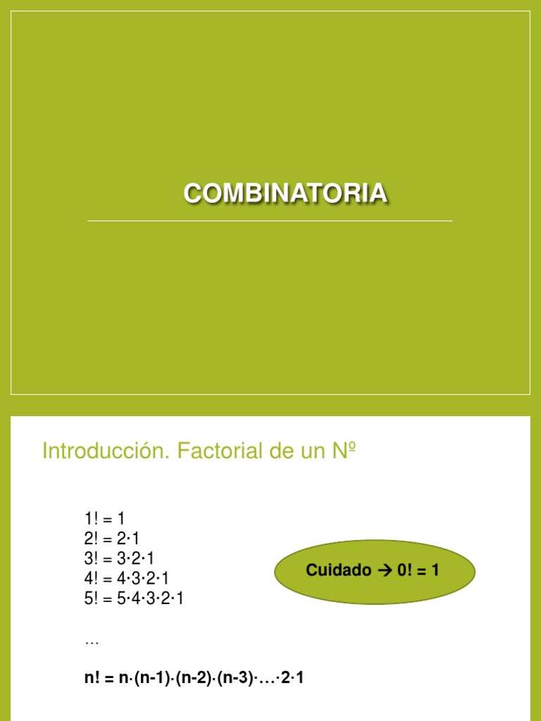Conceptos fundamentales de la combinatoria y sus aplicaciones | PDF ...