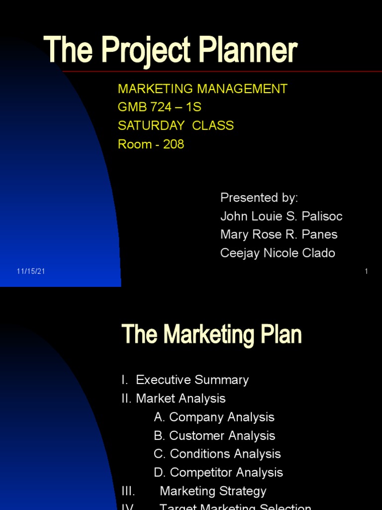 Final Marketing Plan - Project Planner | PDF | Marketing | Market ...