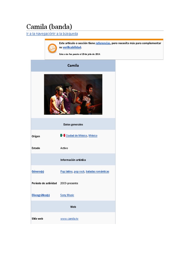 Camila (Banda) | PDF | Música pop | Industria de la música