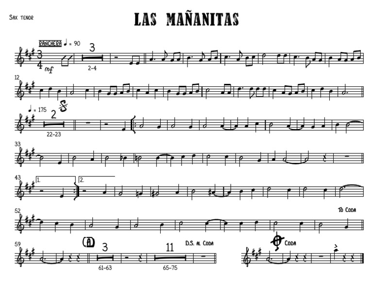 Las Mananitas - Sax Tenor | PDF