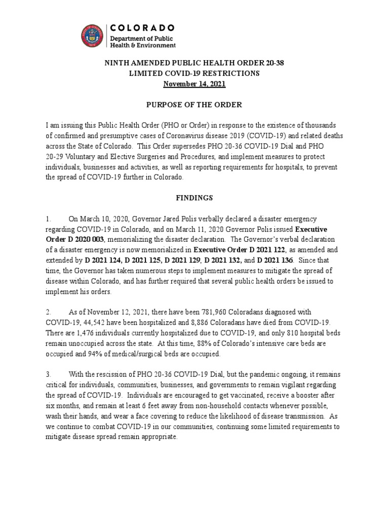 Colorado Department of Public Health and Environment: November 14 ...