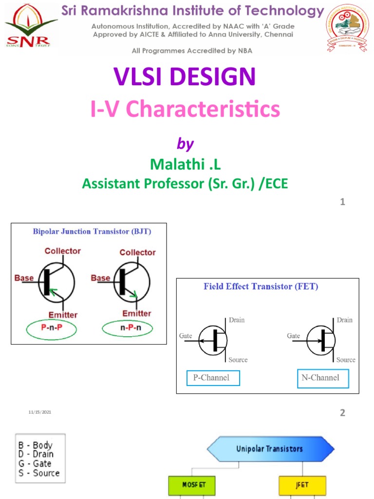 VLSI I - V Characteristics | PDF | Mosfet | Cmos