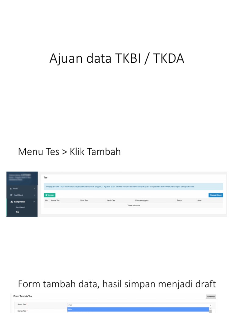 Panduan Pengajuan TKBI TKDA Pekerti | PDF
