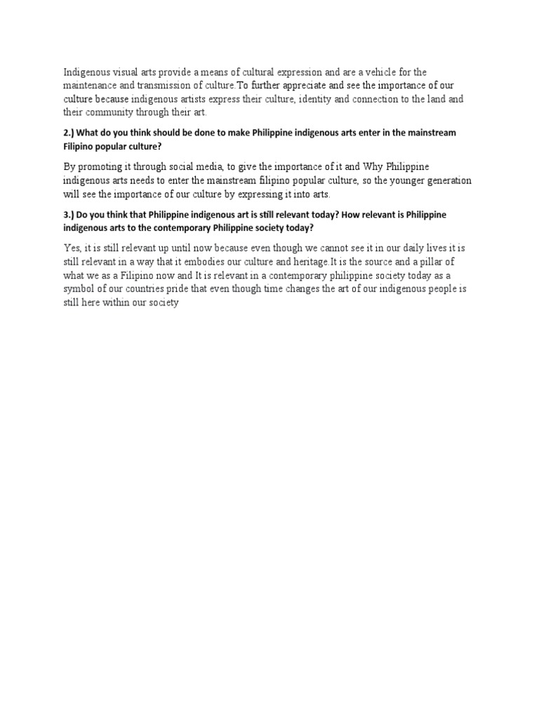 Essay On Philippine Indigenous Arts | PDF