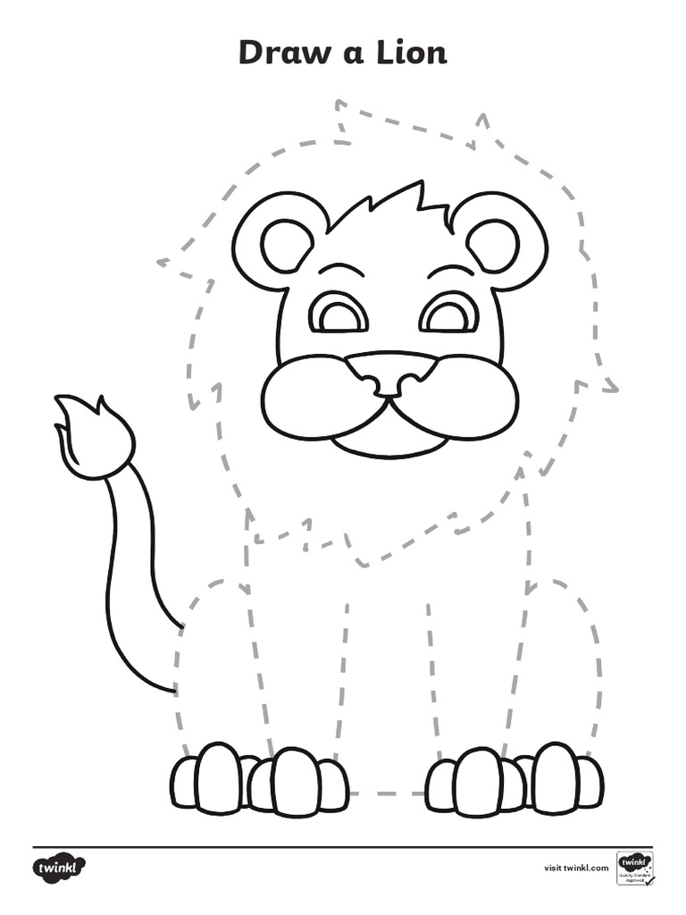 Draw A Lion Pencil Control Activity | PDF