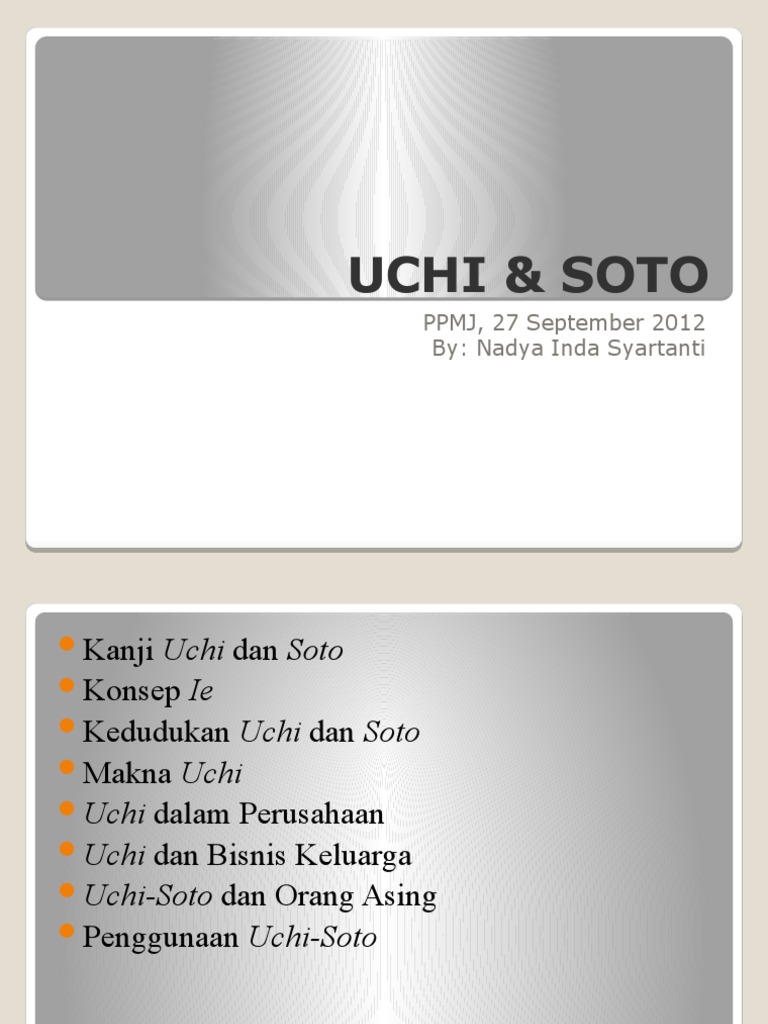 Uchi Soto | PDF | Karier & Perkembangan | Gaya Hidup
