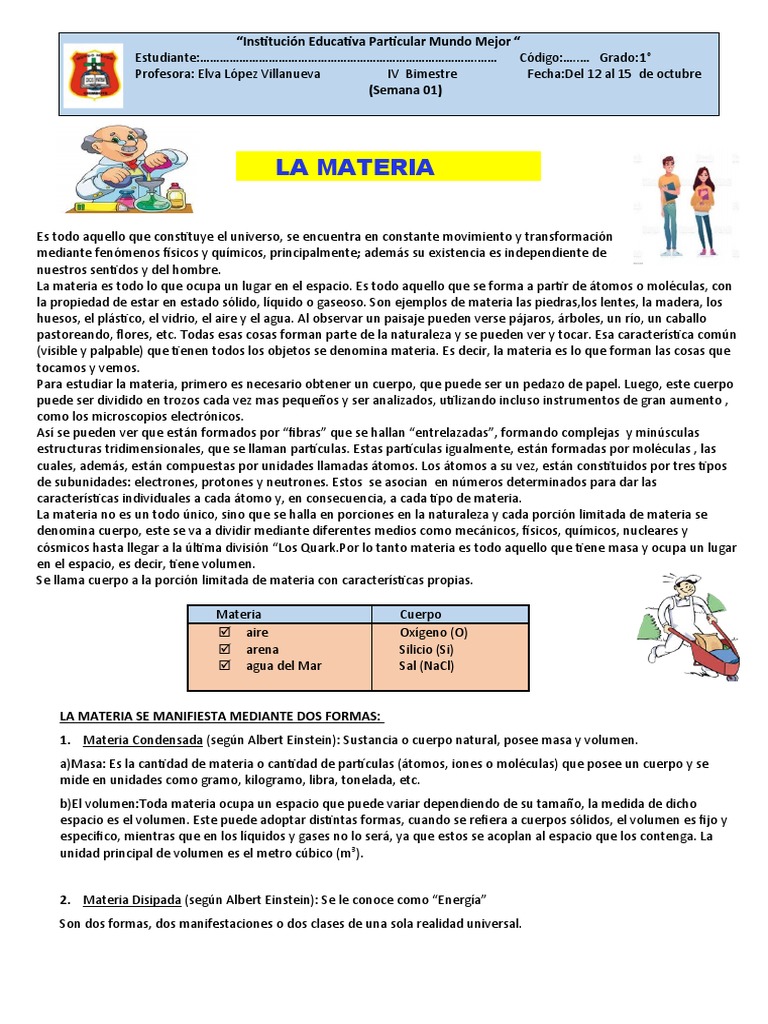 LA MATERIA - 1er Año.. | PDF | Importar | Líquidos