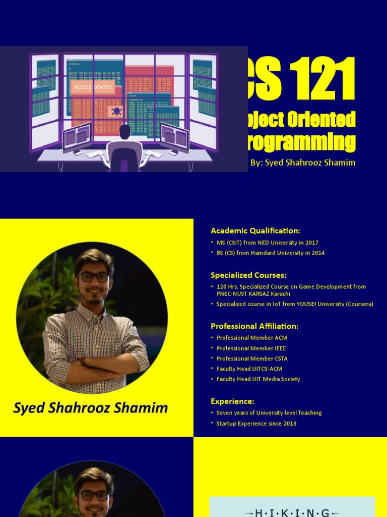 CS 121 - Object Oriented Programming (Lec 1) | PDF | Computer Programming | Object Oriented ...