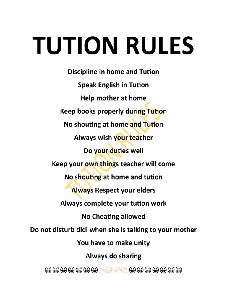 Tution Rules | PDF