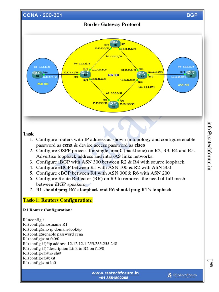 CCNA 200-301 - Lab-25 BGP v1.0 | PDF | Routing | Router (Computing)