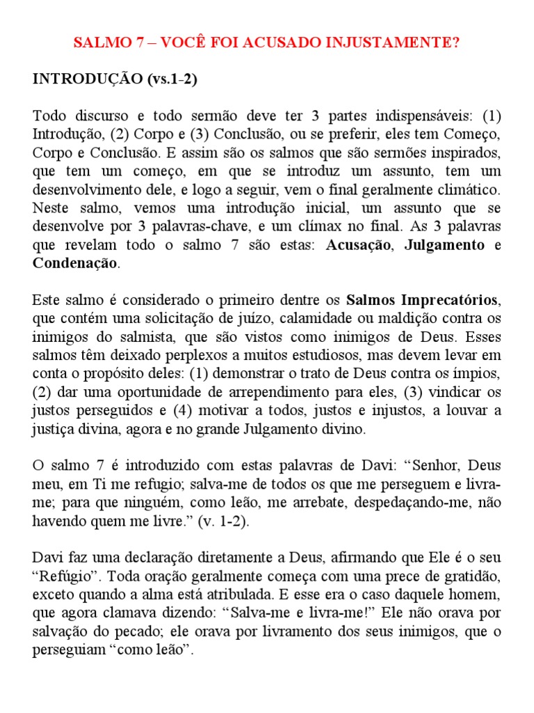 007 - Você Foi Acusado Injustamente¿ | PDF | Pecado | Deus