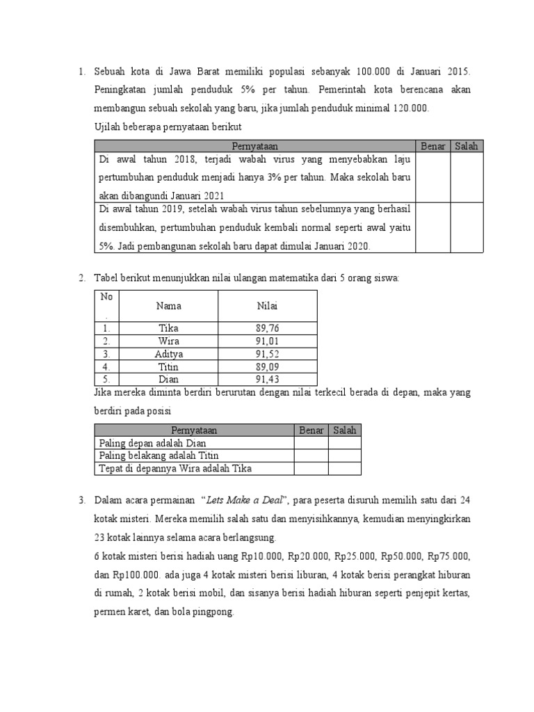 Soal Simulasi AKM | PDF