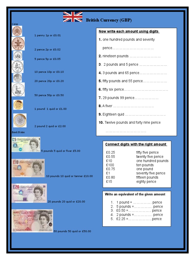 British Currency (GBP) Coin and Note Values | PDF | Pound Sterling | Money