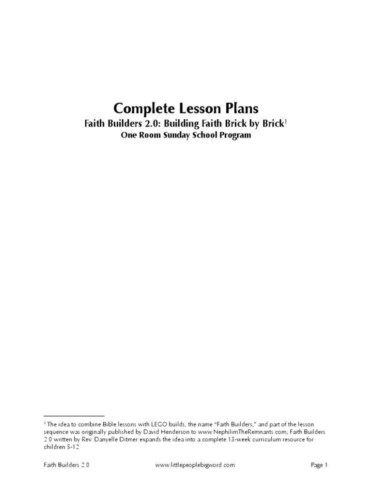 Faith Builders 2.0 Curriculum Overview | PDF | Genesis Flood Narrative ...