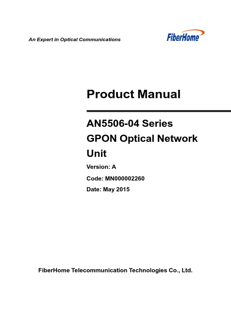 AN5506 04 Series GPON Remote Terminal Product Manual (Version A) Op ...