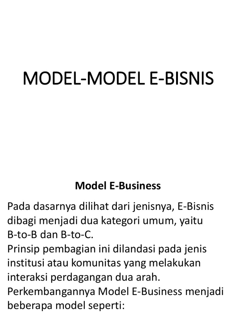 Materi - 4 - MODEL-MODEL E-BISNIS - 2 | PDF