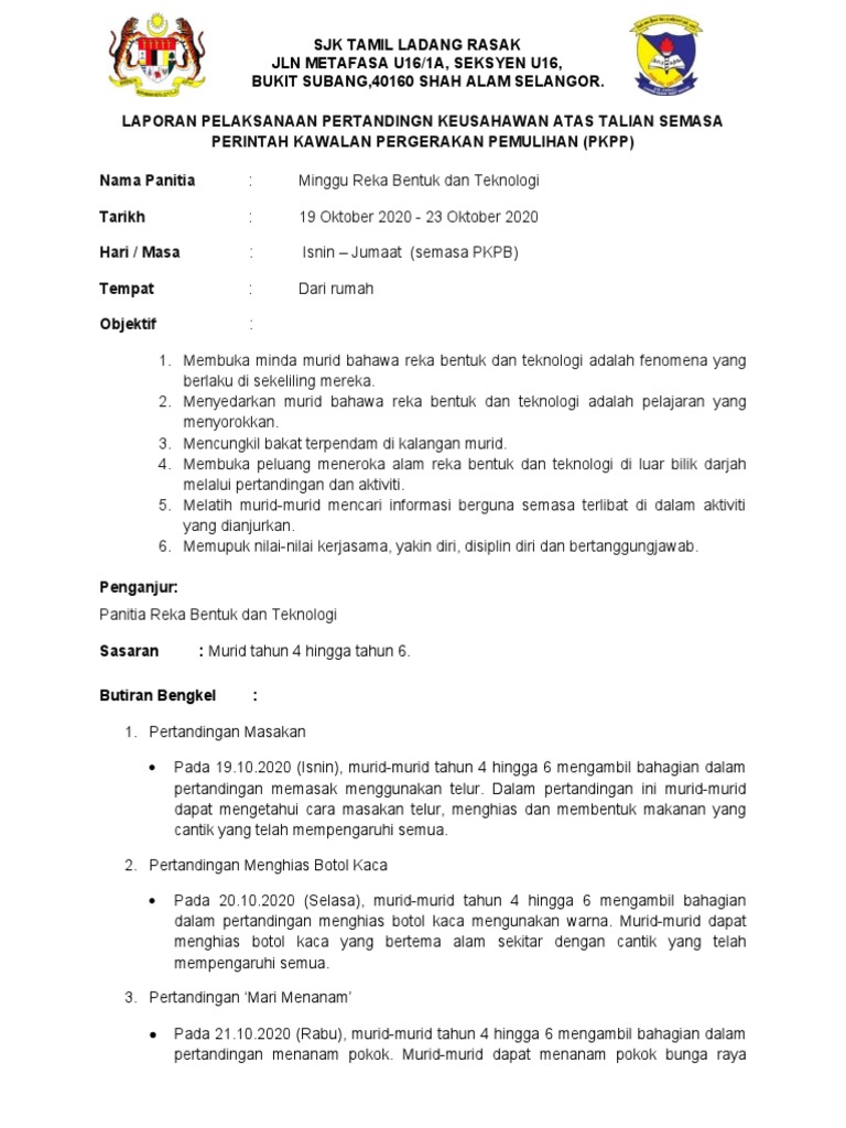 Laporan Minggu RBT 2020 | PDF