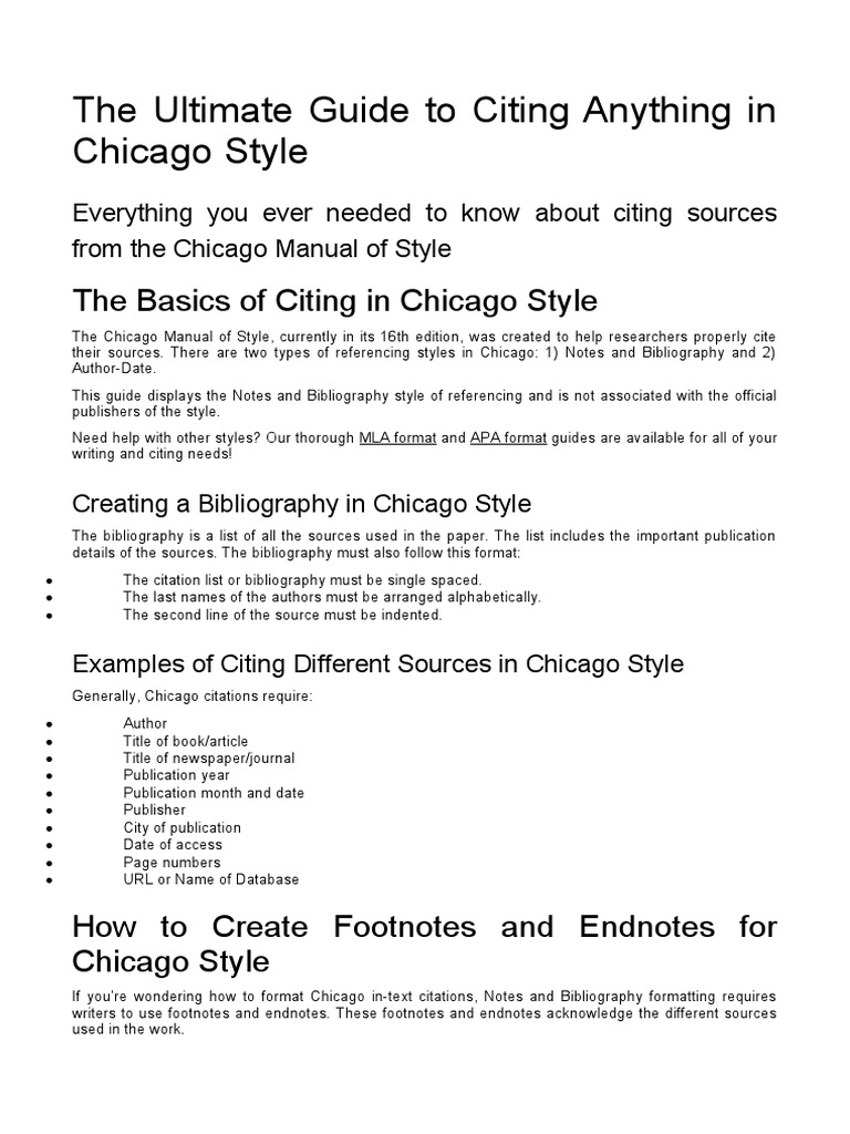 The Ultimate Guide To Citing Anything in Chicago Style | Download Free ...