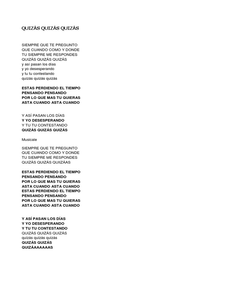 Quizás Quizás Quizás | PDF