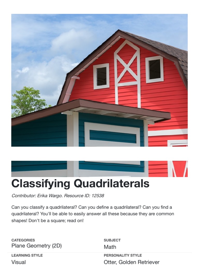 Classifying Quadrilaterals Descargar Gratis Pdf Rectangle Shape