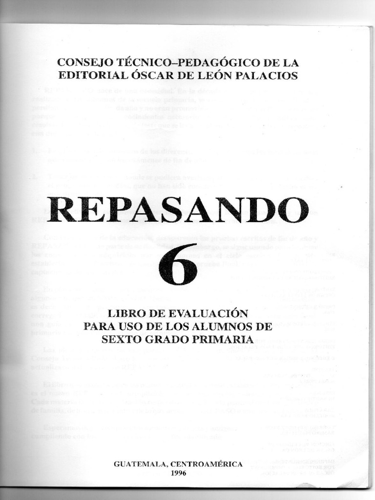 Repasando de Sexto Grado | PDF