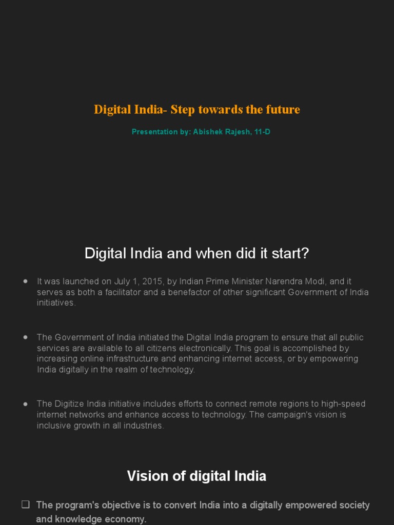 Digital India - Step Towards The Future | PDF | Internet | Service ...