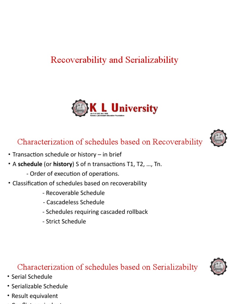 Recoverability and Serializability | PDF | Computers