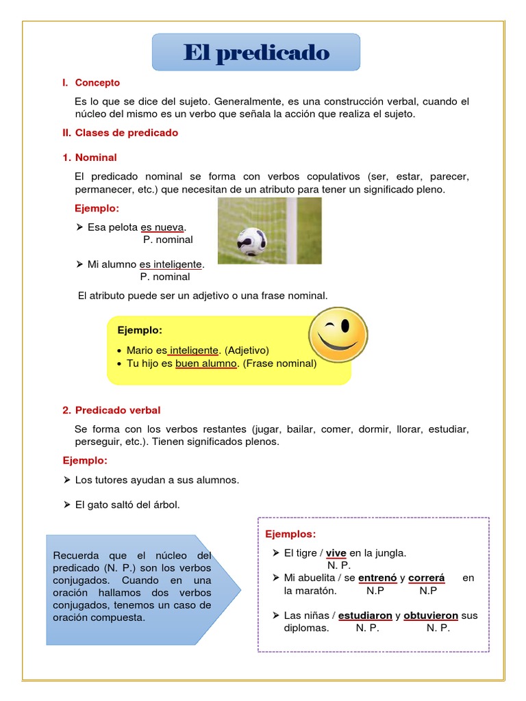 El Predicado | PDF | Predicado (Gramática) | Verbo