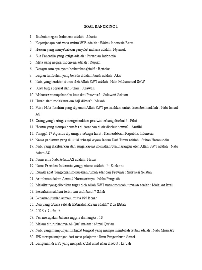 Soal Rangking 1 | PDF
