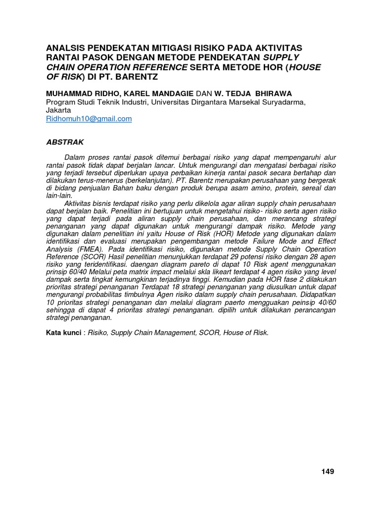 Analsis Pendekatan Mitigasi Risiko | PDF