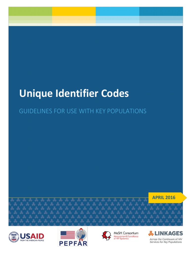 Unique Identifier Codes: Guidelines For Use With Key Populations | PDF ...