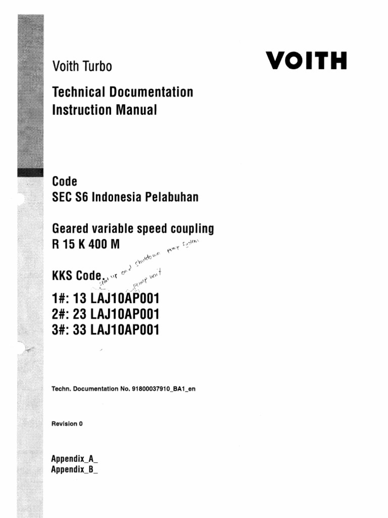 BFP Hydrocoupling Manual by VOITH | PDF | Pump | Machines