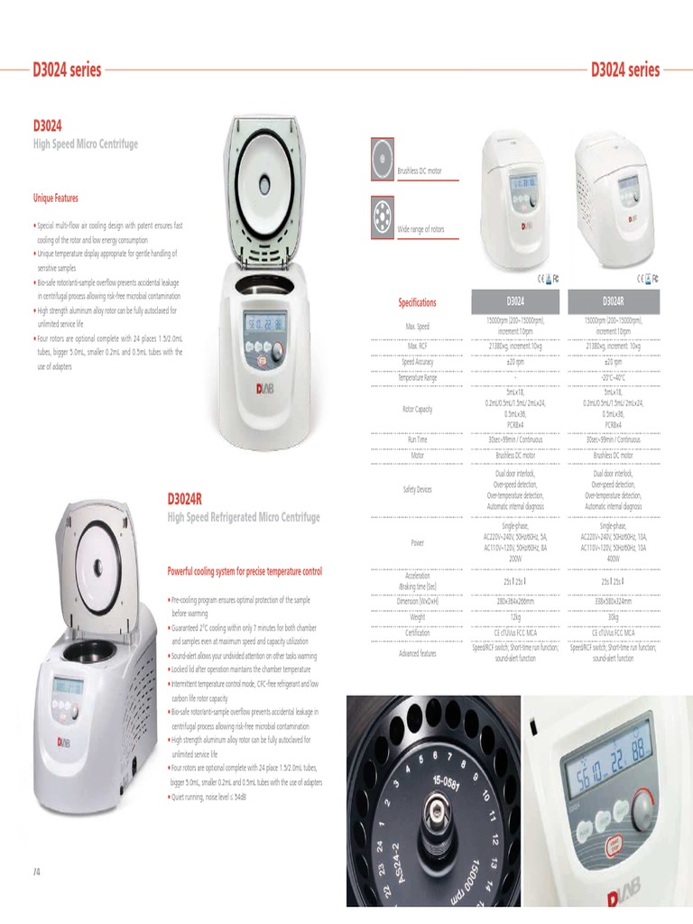 D3024 Series D3024 Series: High Speed Micro Centrifuge | PDF ...