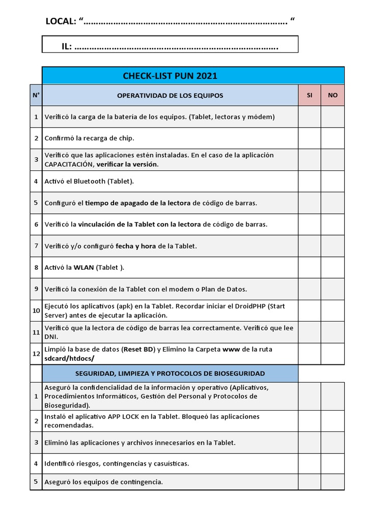 Check List Vertical | PDF | Informática | Edad de información