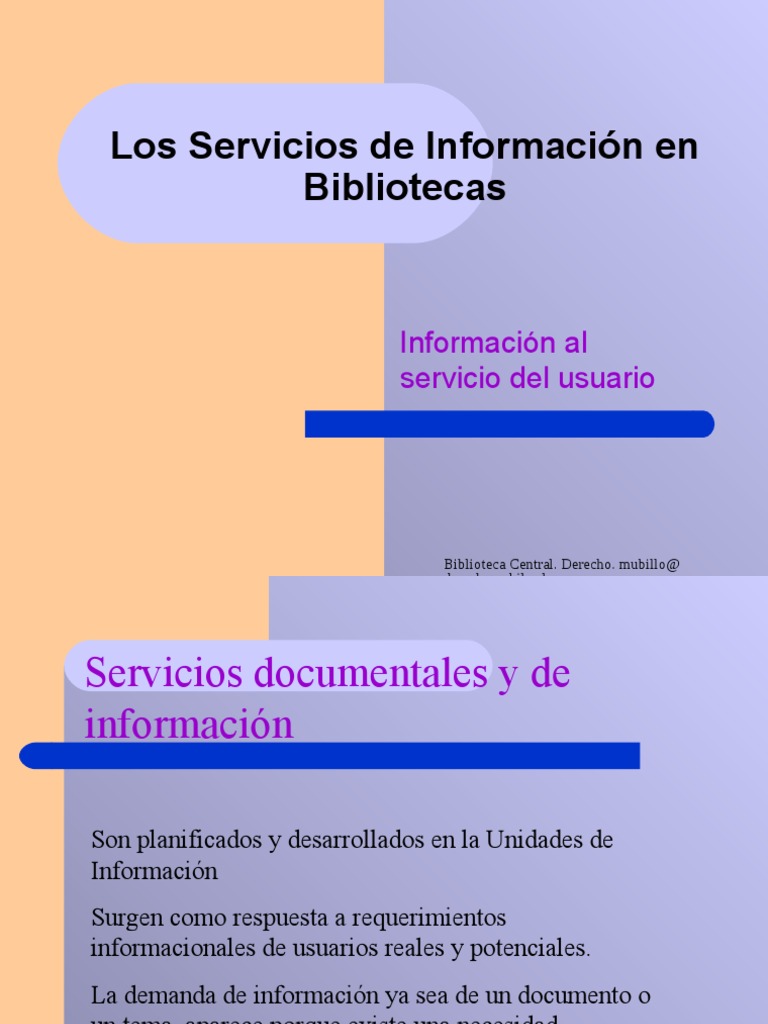Los Servicios de Informacion | PDF | Bibliotecas | Usuario (informática)