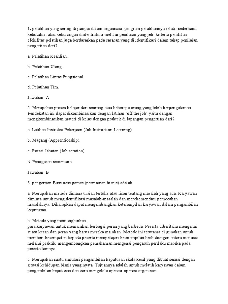 5 Buah Soal Multiple Choice Dengan 5 Alternatif Jawaban - Kel 6 | PDF