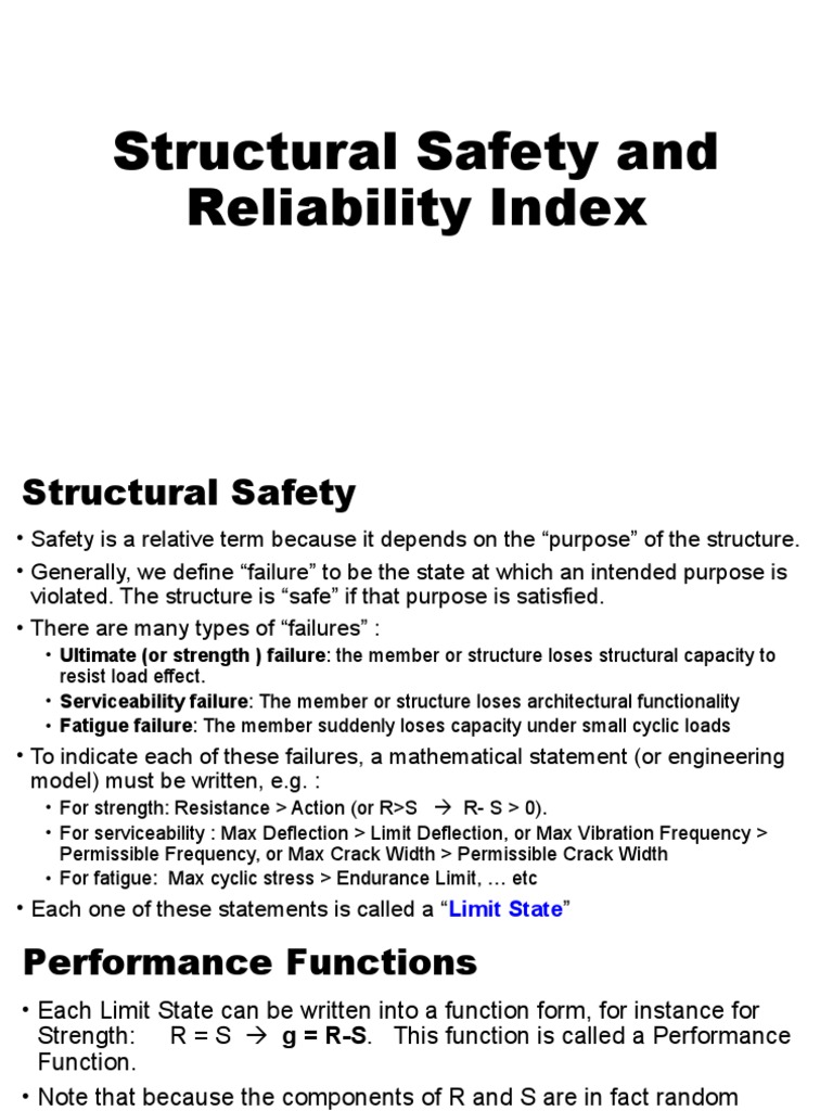 Structural Safety and Reliability Index | PDF | Correlation And ...