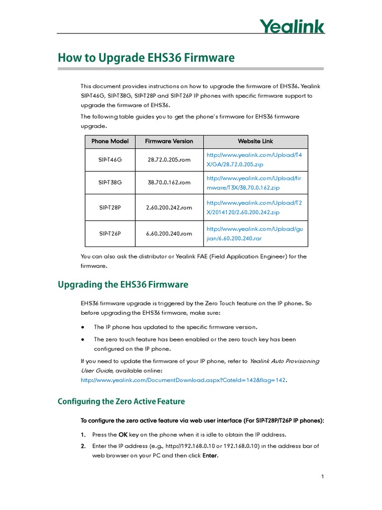 Yealink EHS36 Firmware Upgrade Guide | PDF | World Wide Web | Internet ...