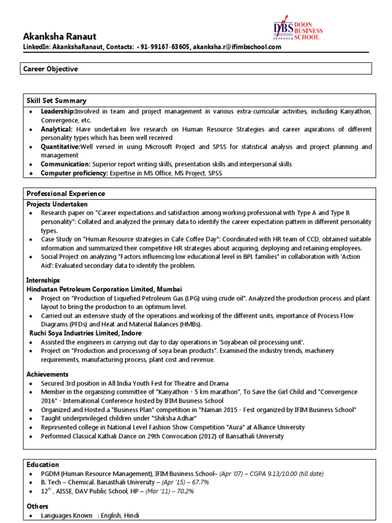 CV - New Format DBS | PDF | Petroleum